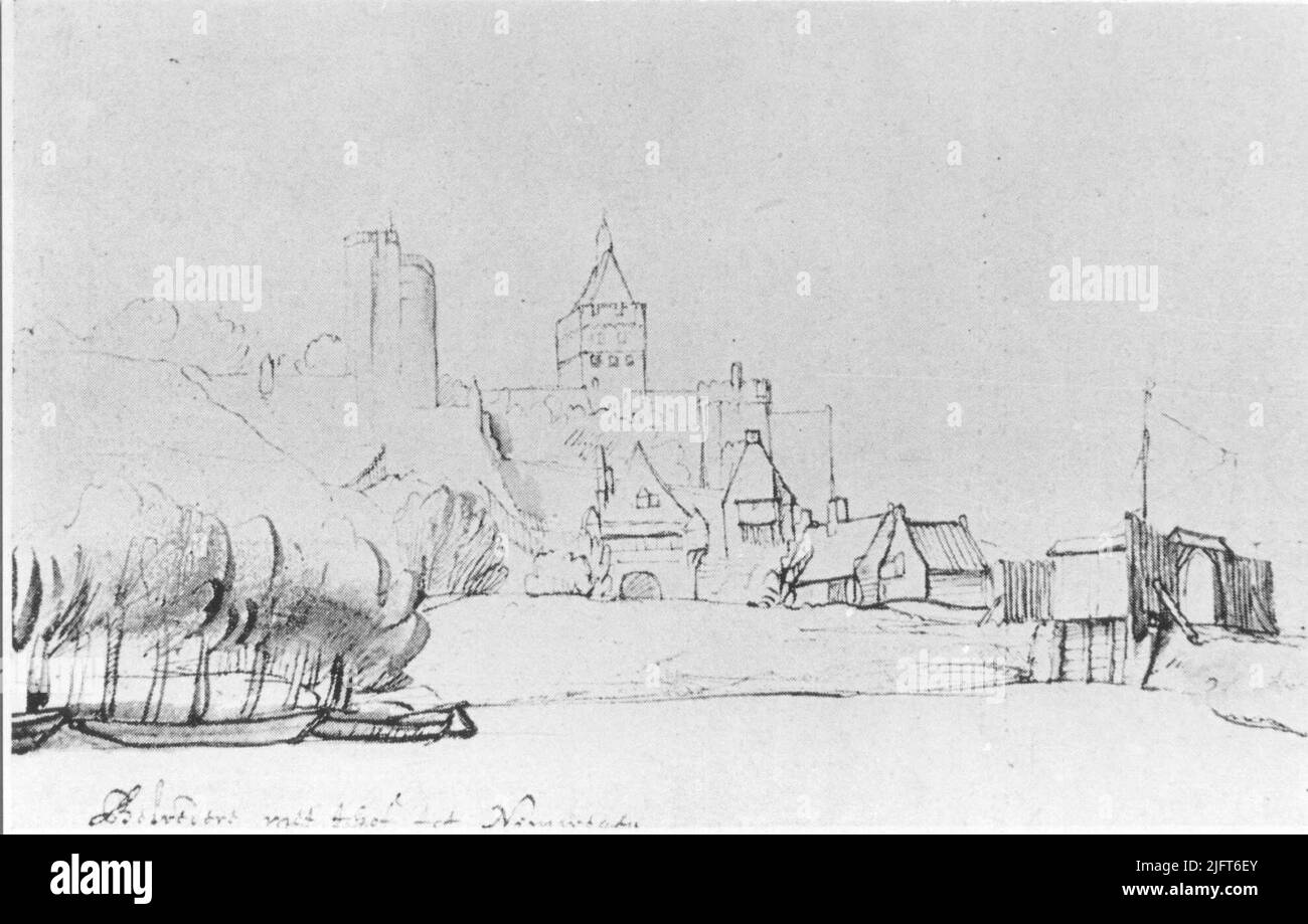 A washed pen drawing, attributed to A. Tunerius (1620-1651) or Philips ...