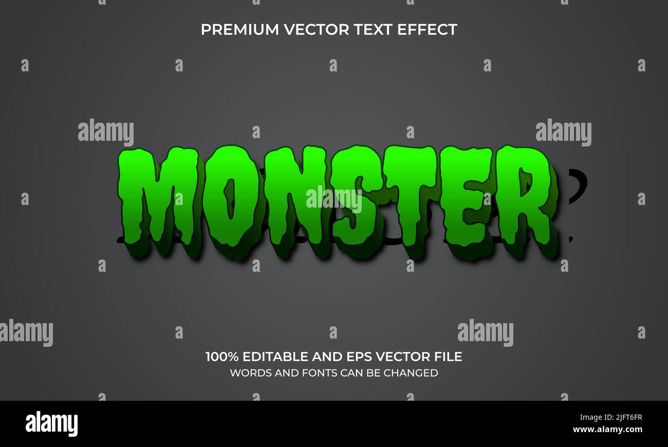 Editable text effect - Monster Stock Vector Image & Art - Alamy