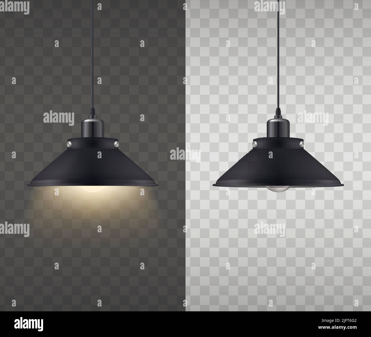 Ceiling lamp in turned on and turned off state design concept on ...