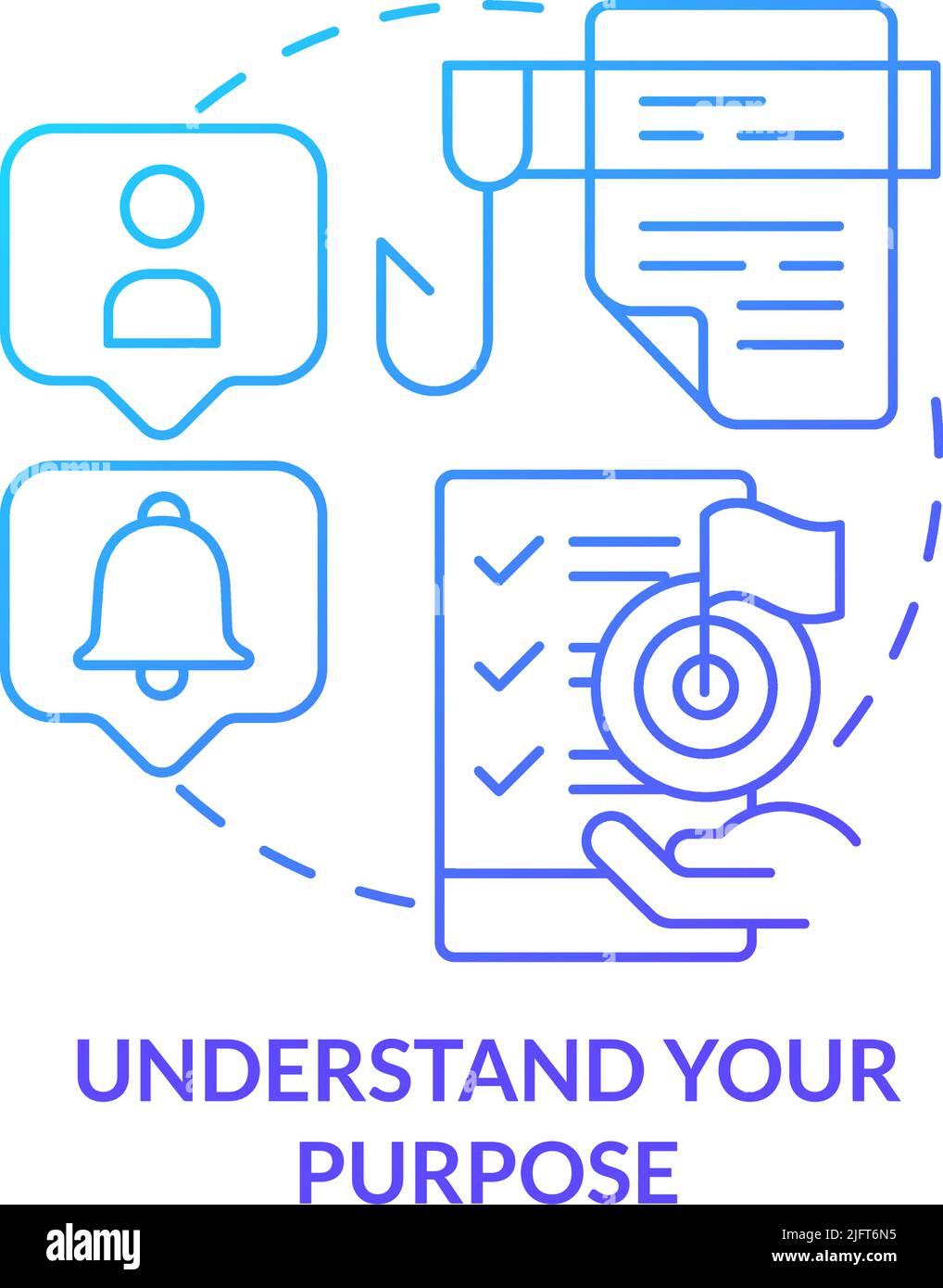 Understand purpose blue gradient concept icon Stock Vector Image & Art ...