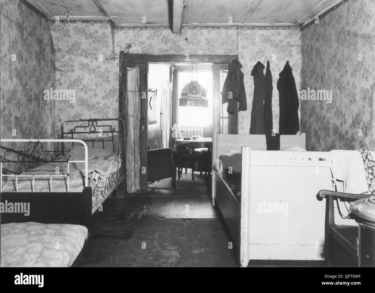 A home from the inside; The bedroom, seen in the direction of the ...