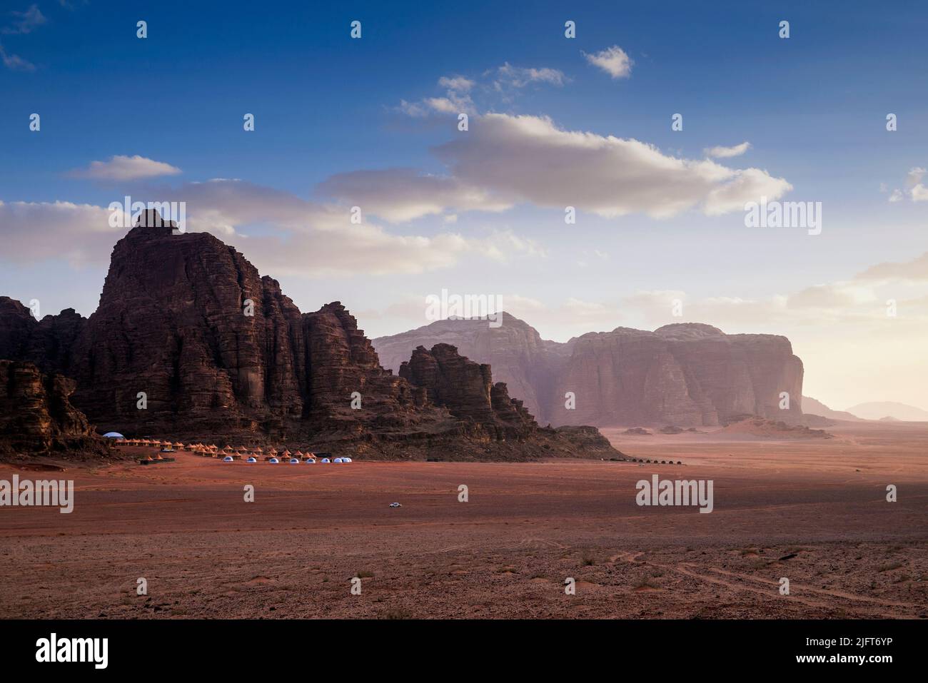 Bedouin camp site in the valley of sand at Wadi Rum desert, Aqaba ...