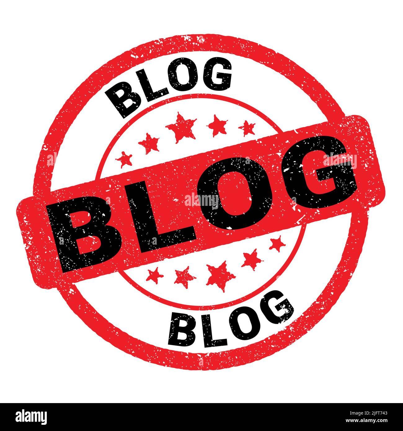 BLOG text written on red-black grungy stamp sign Stock Photo - Alamy