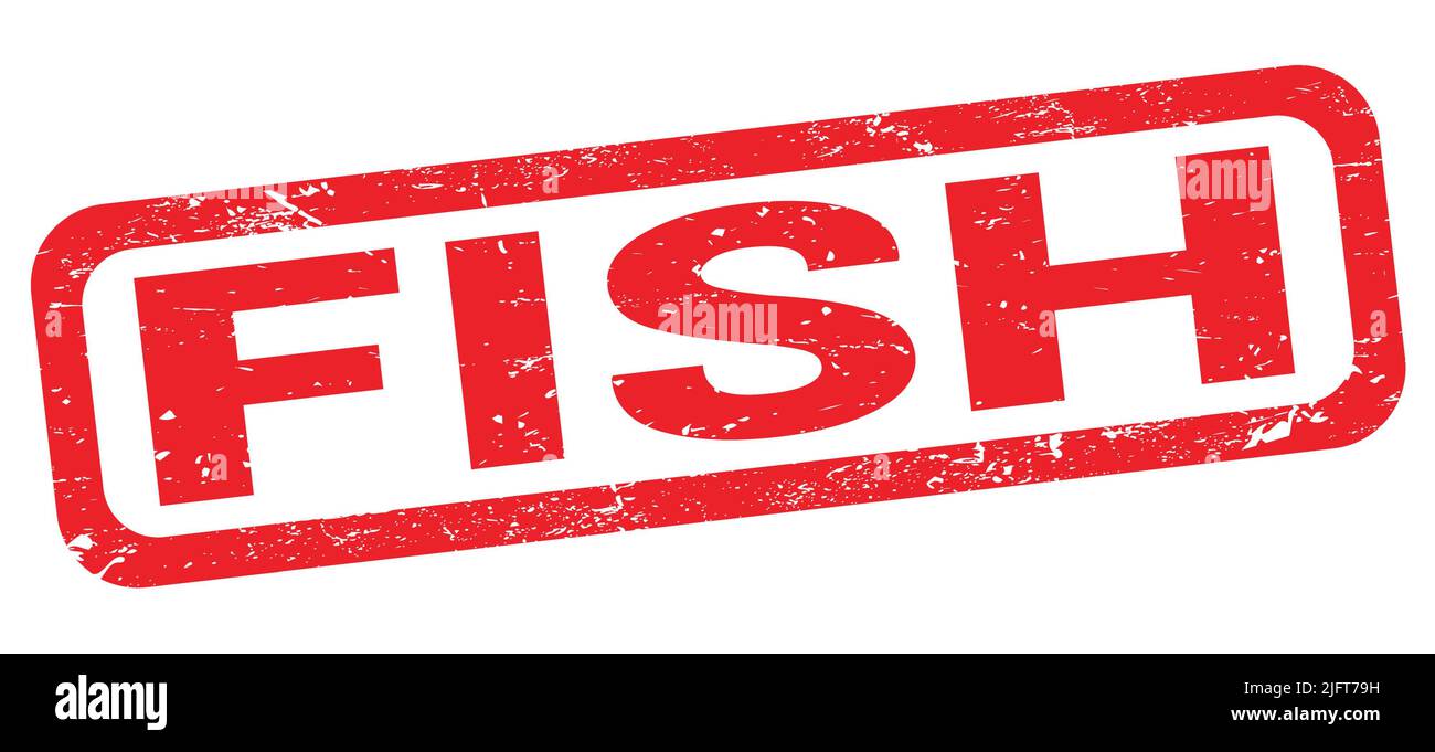 FISH text written on red rectangle stamp sign Stock Photo - Alamy