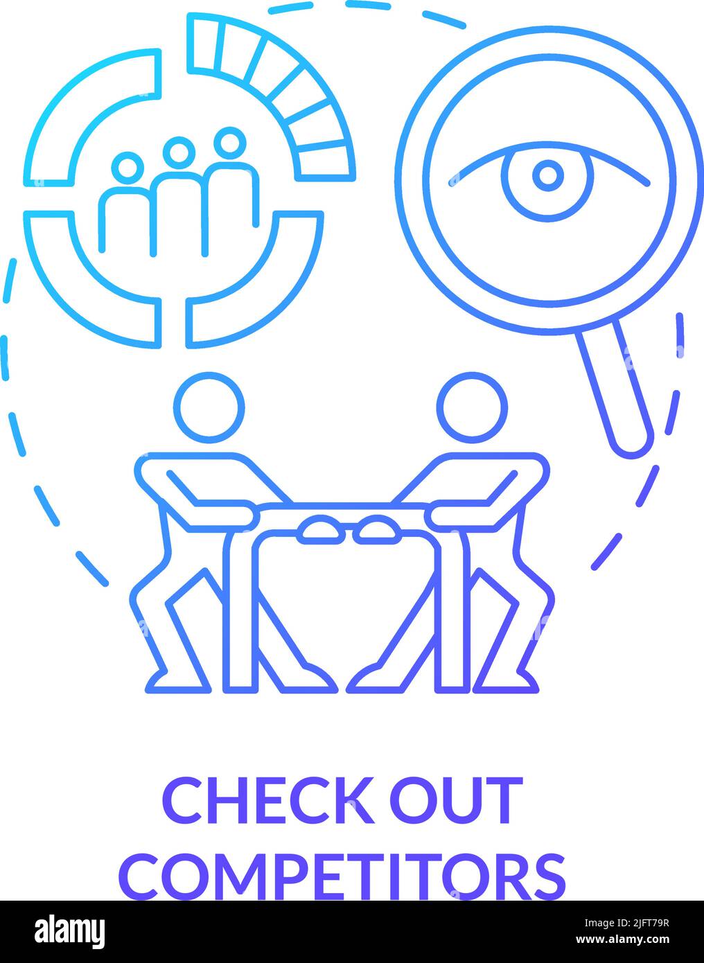 Check out competitors blue gradient concept icon Stock Vector Image ...