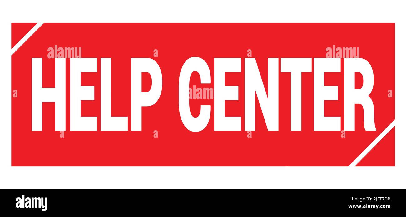 HELP CENTER text written on red grungy stamp sign Stock Photo - Alamy