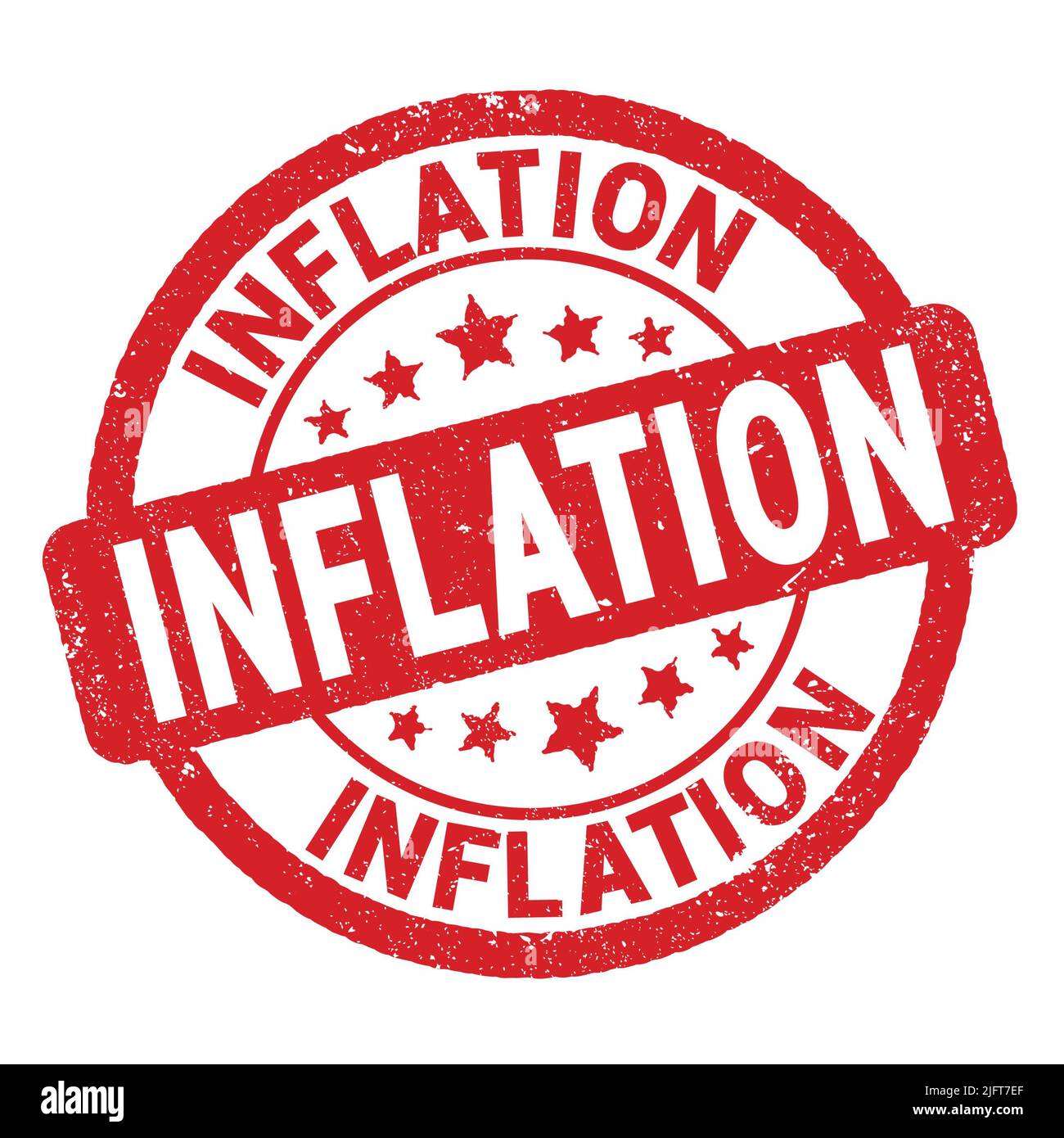 INFLATION text written on red grungy stamp sign Stock Photo - Alamy
