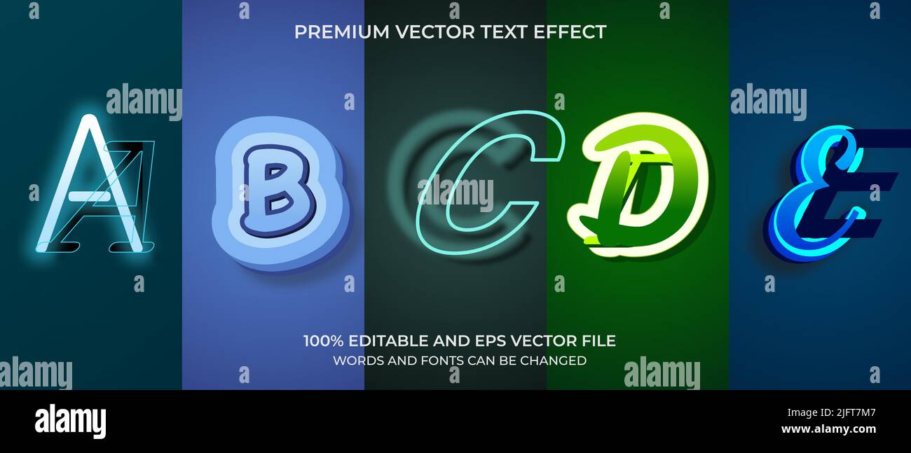 Set of editable text effect design Stock Vector Image & Art - Alamy