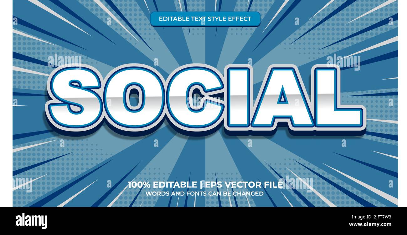 Social editable text effect. Social media text effect, editable ...