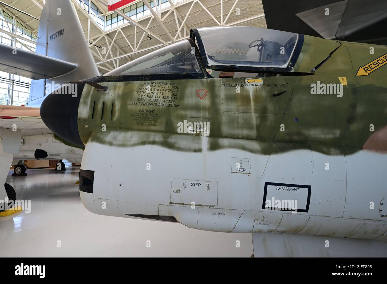 The nose of an A7D light attack aircraft Stock Photo - Alamy