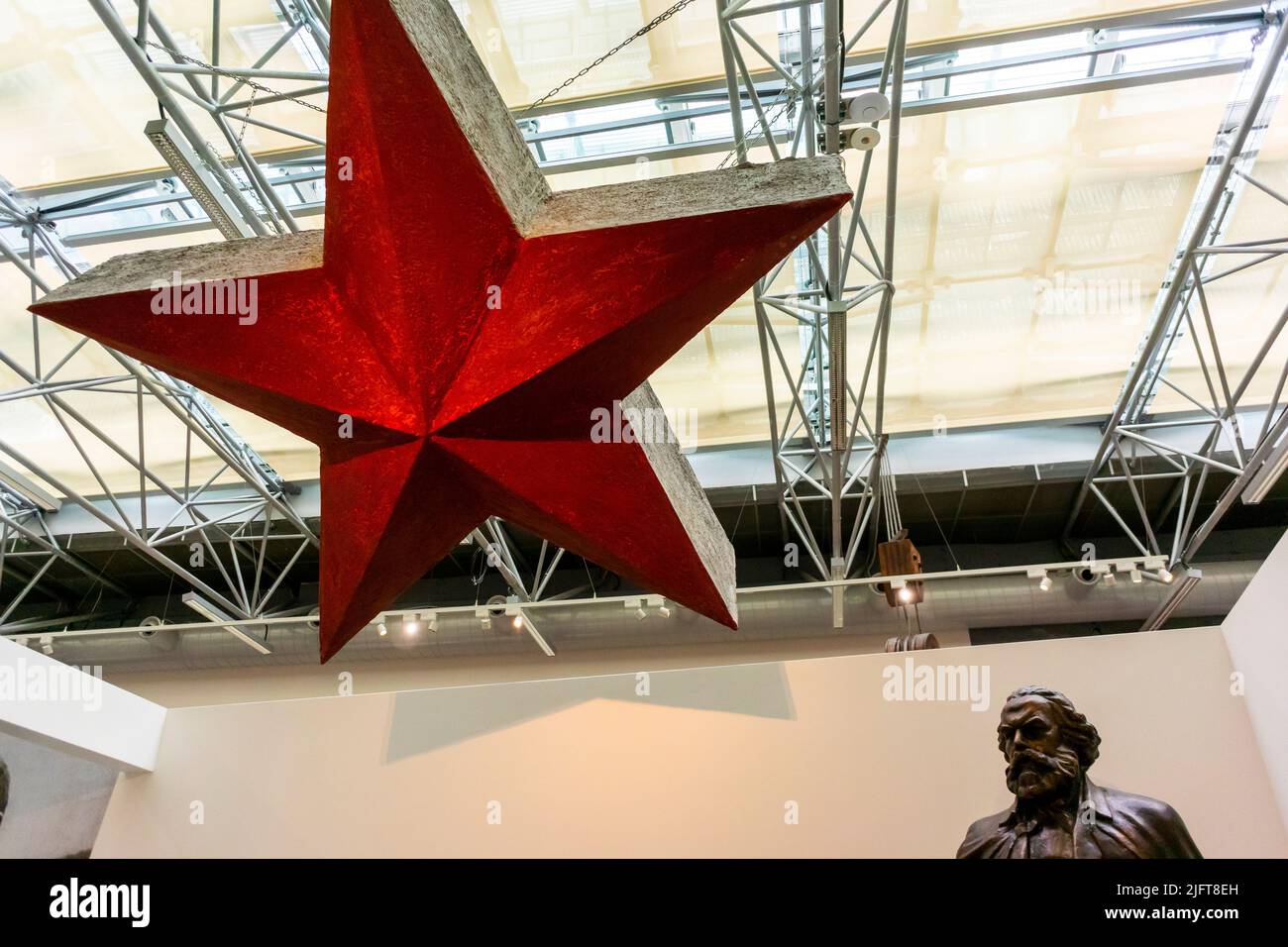 Prague, Czech Republic, Exhibit inside Museum of Communism, Red Star ...