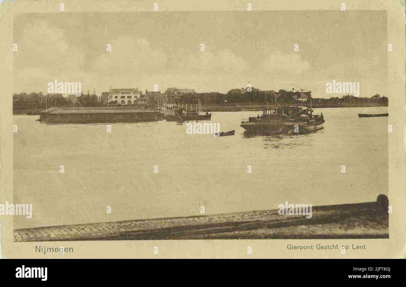 River De Waal with gierpont and village on the other side seen from ...