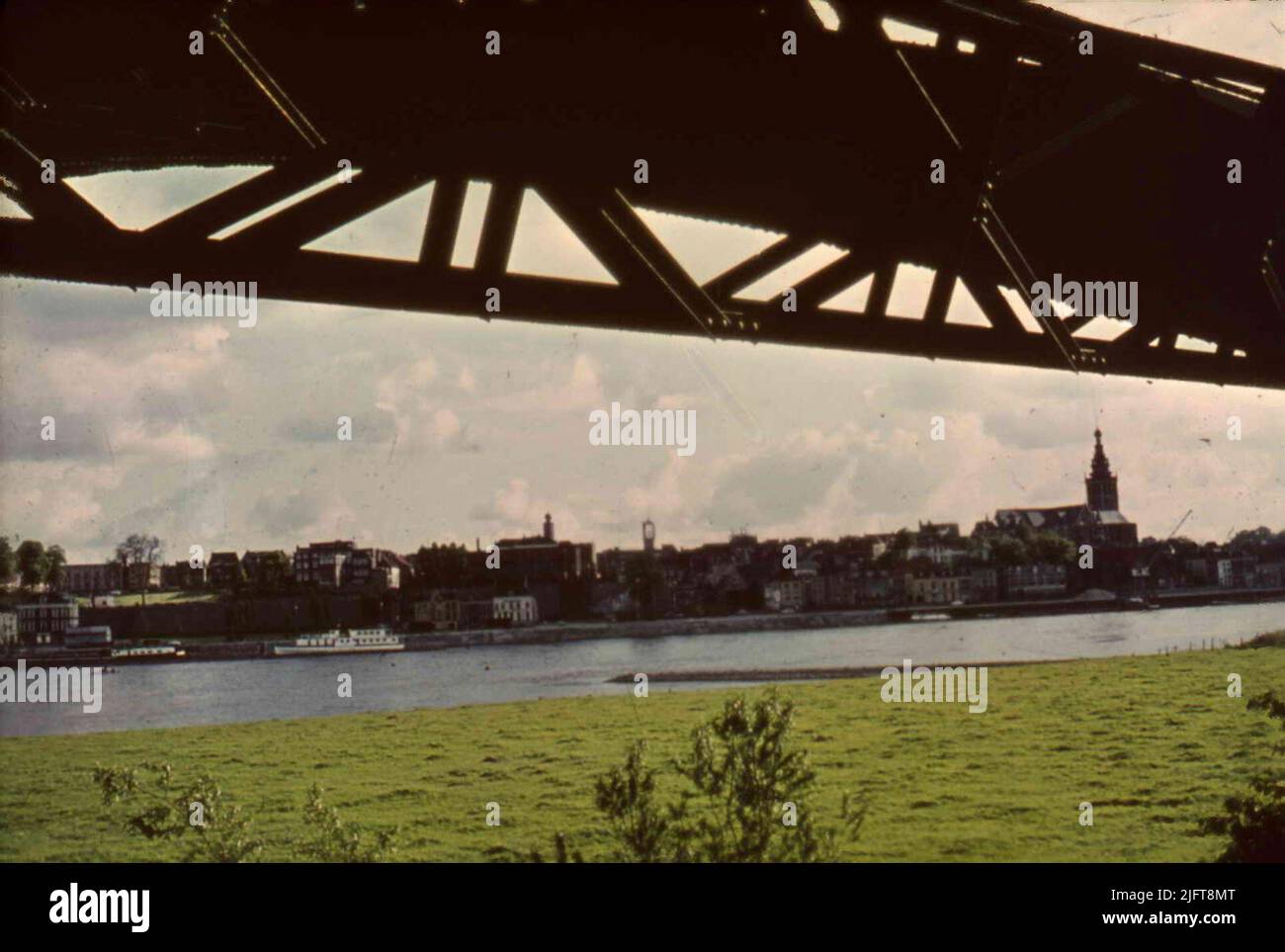 Panorama. View of Nijmegen on the Waal from the bottom of the Waal ...