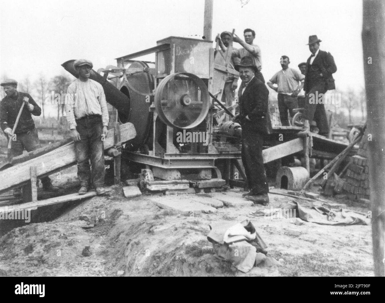 Groundwork in preparation for the foundation work for the construction ...