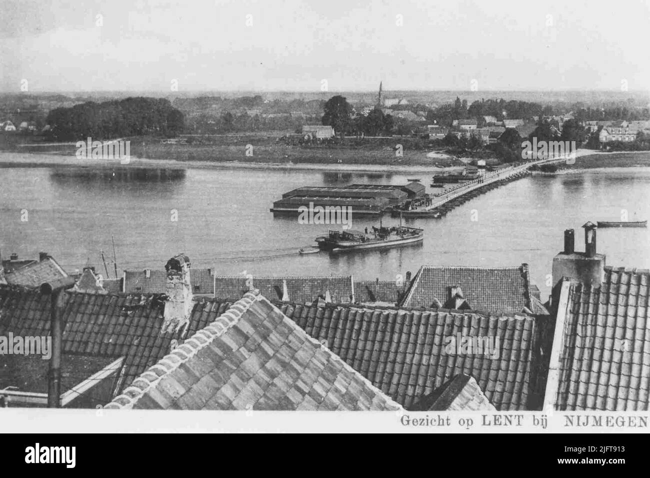 Lower Town Nijmegen, river Waal with Gierpont, Veerdam with swimming ...