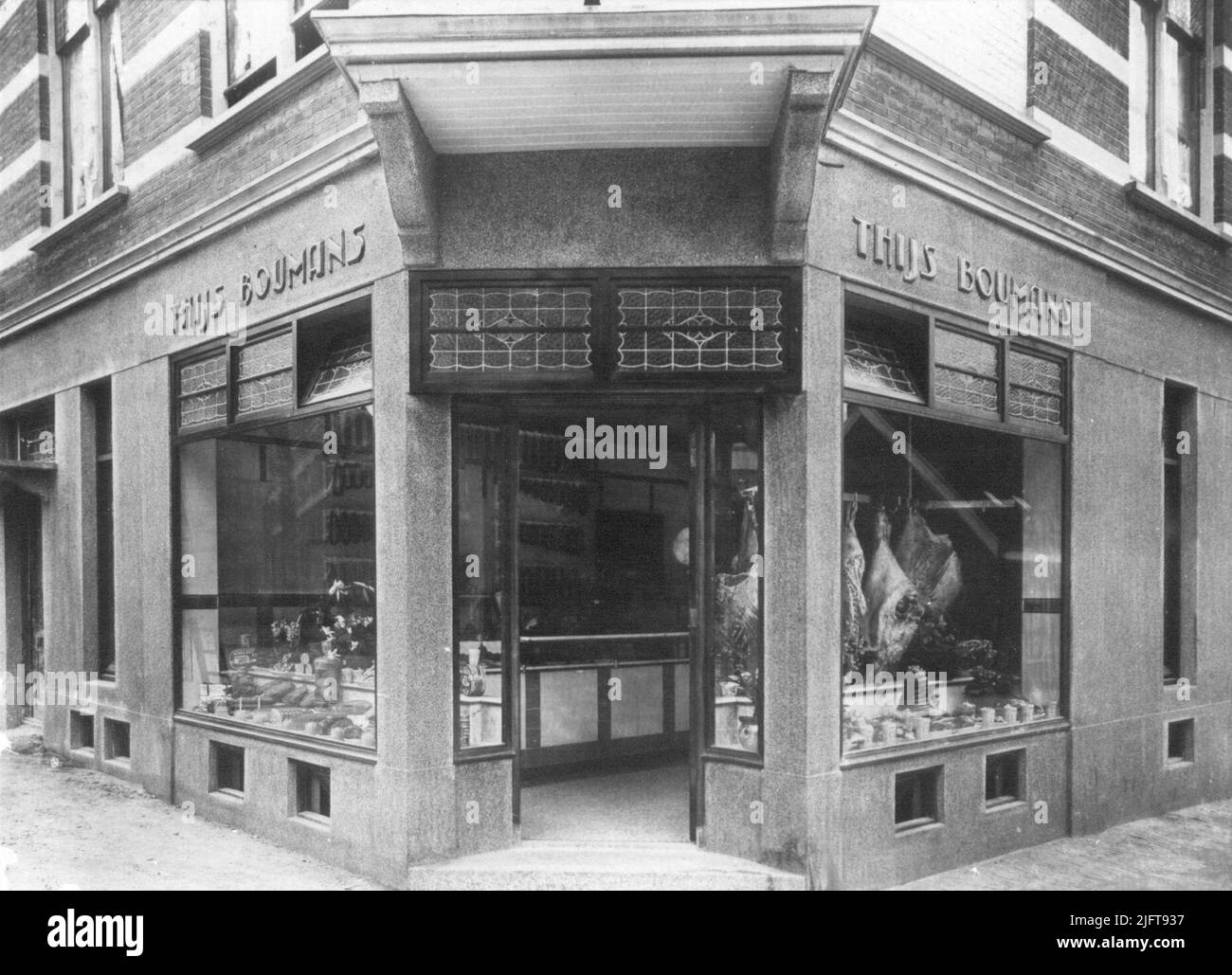 Butchery Thijs Boumans after the renovation of 1928, on the corner with ...
