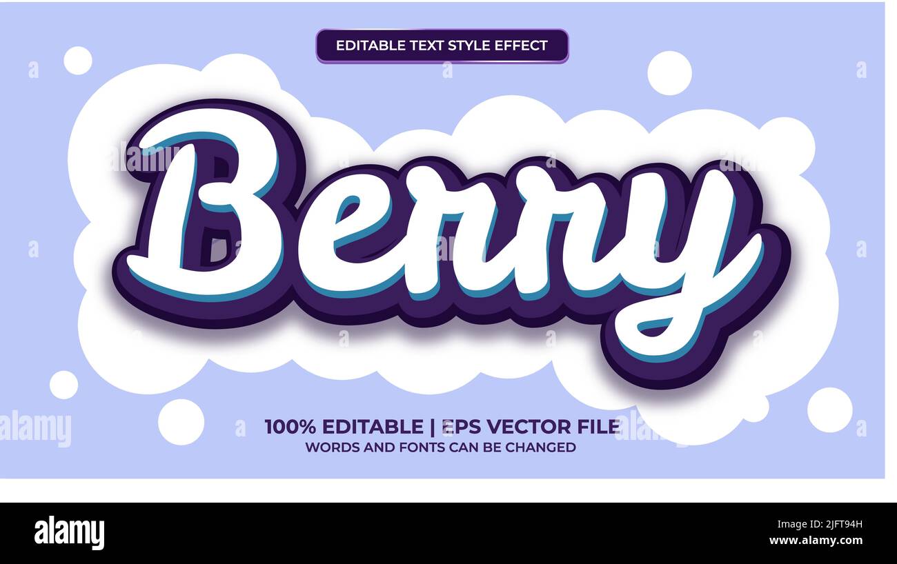 Editable text effect fruit berry style Stock Vector Image & Art - Alamy