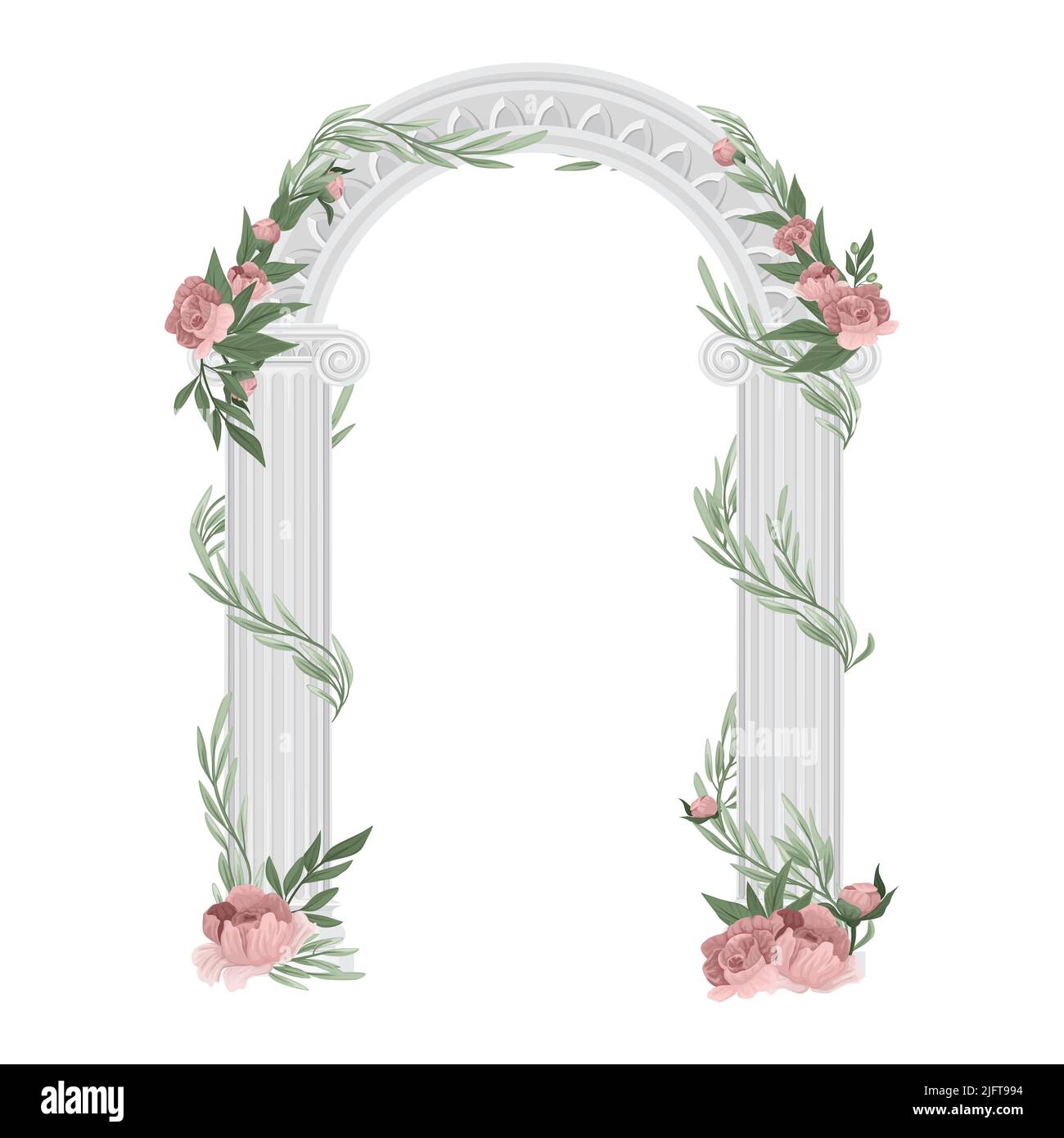 Antique greek columns arch composition beautiful white stone archway ...