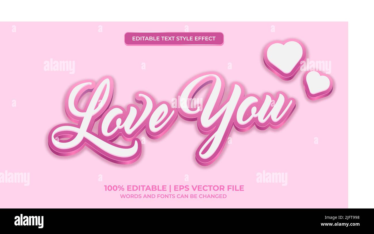 Editable text style effect - love text style Stock Vector Image & Art ...