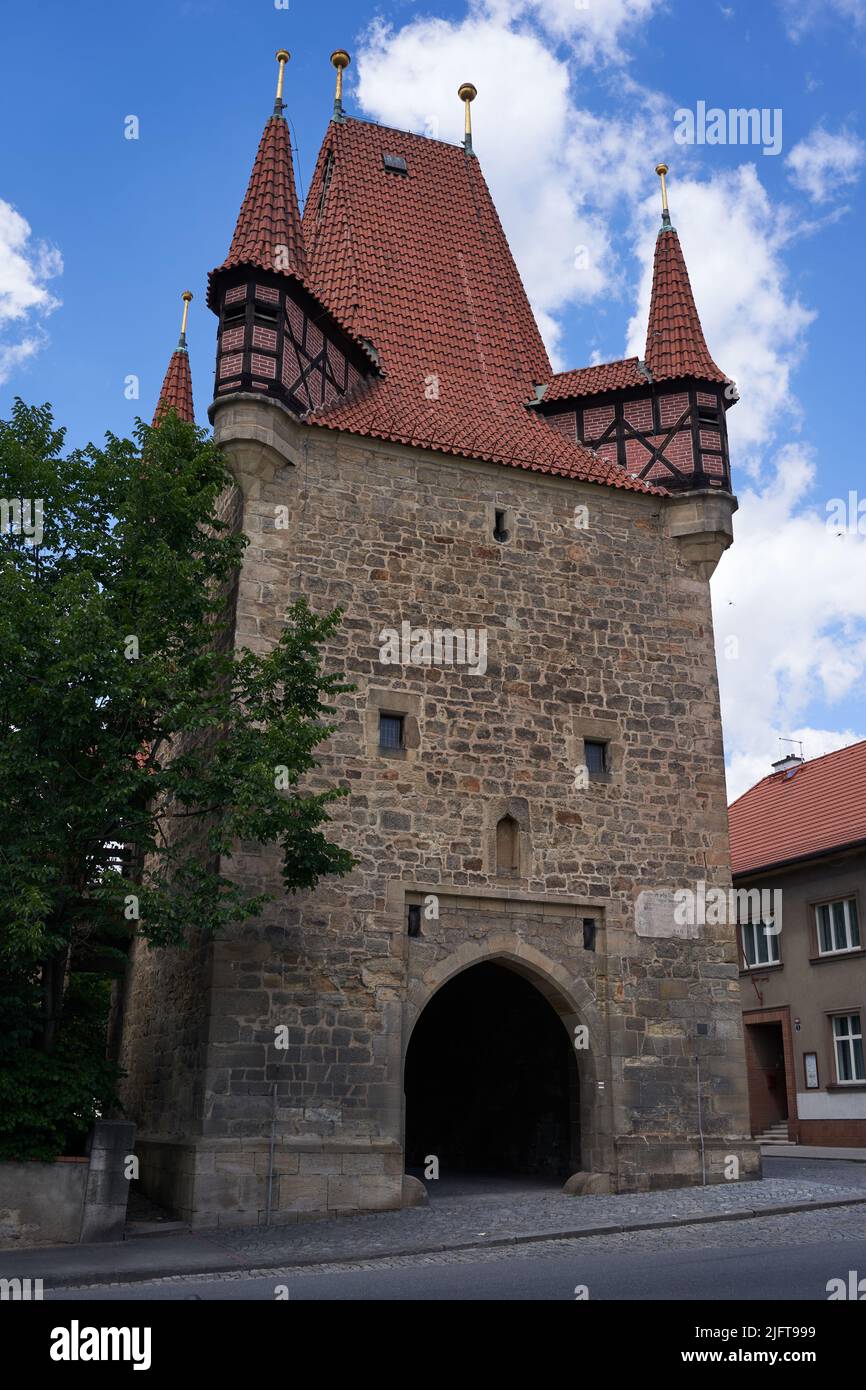 Rakovnik, Czech Republic - July 2, 2022 - the Gothic Prague tower from ...