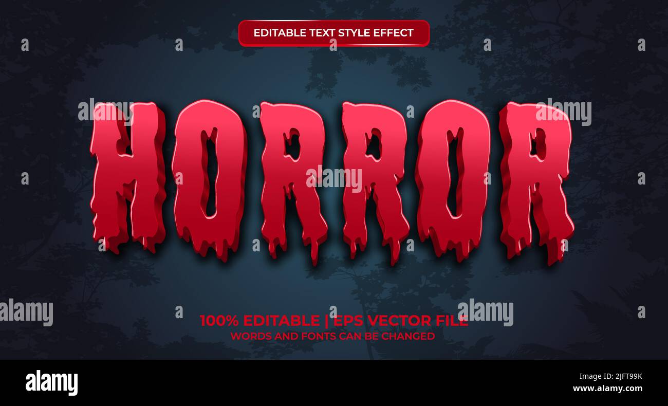 Horror editable text effect. Blood text style Stock Vector Image & Art ...