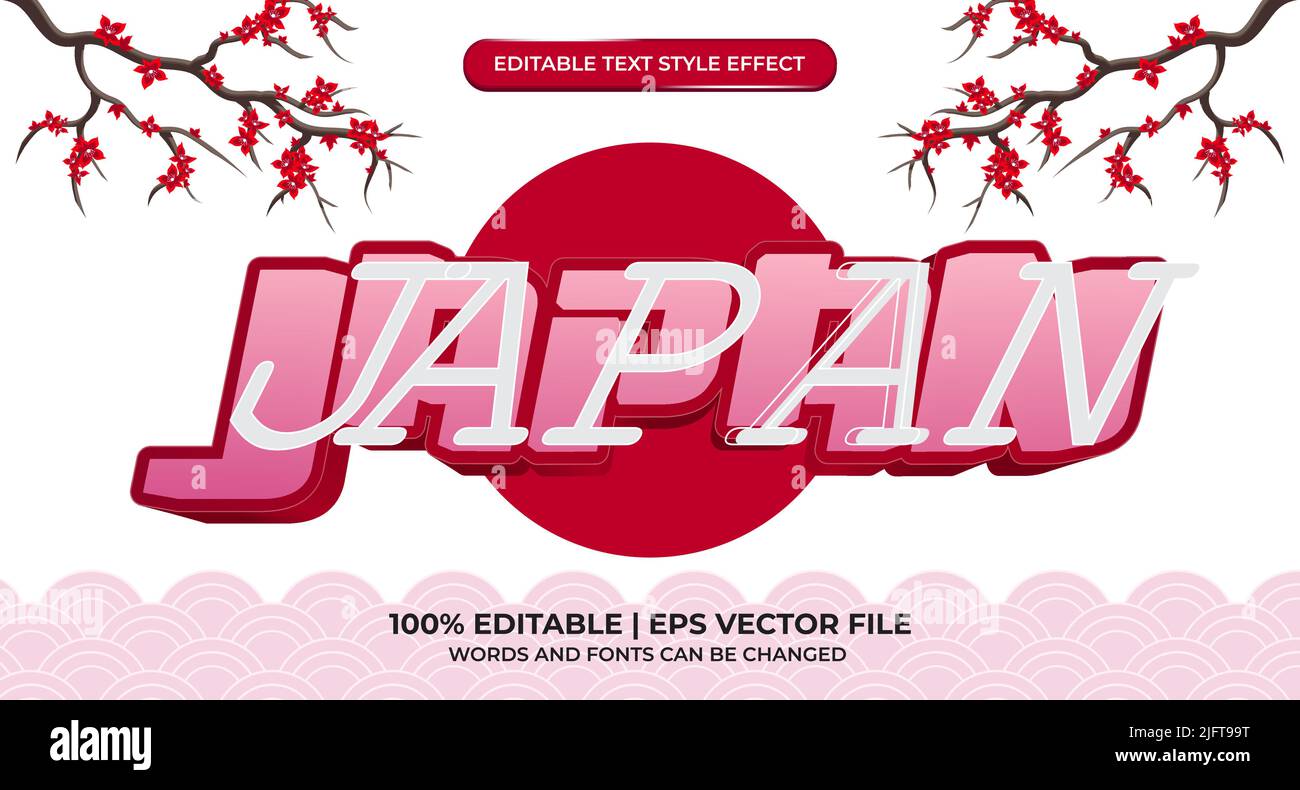 Japan editable text effect with asian type style and bold font concept ...