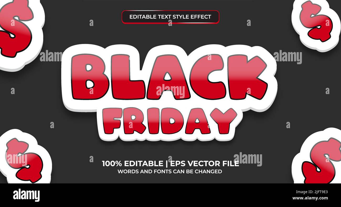 3d Black Friday Editable Text Effect. Black friday editable text style ...