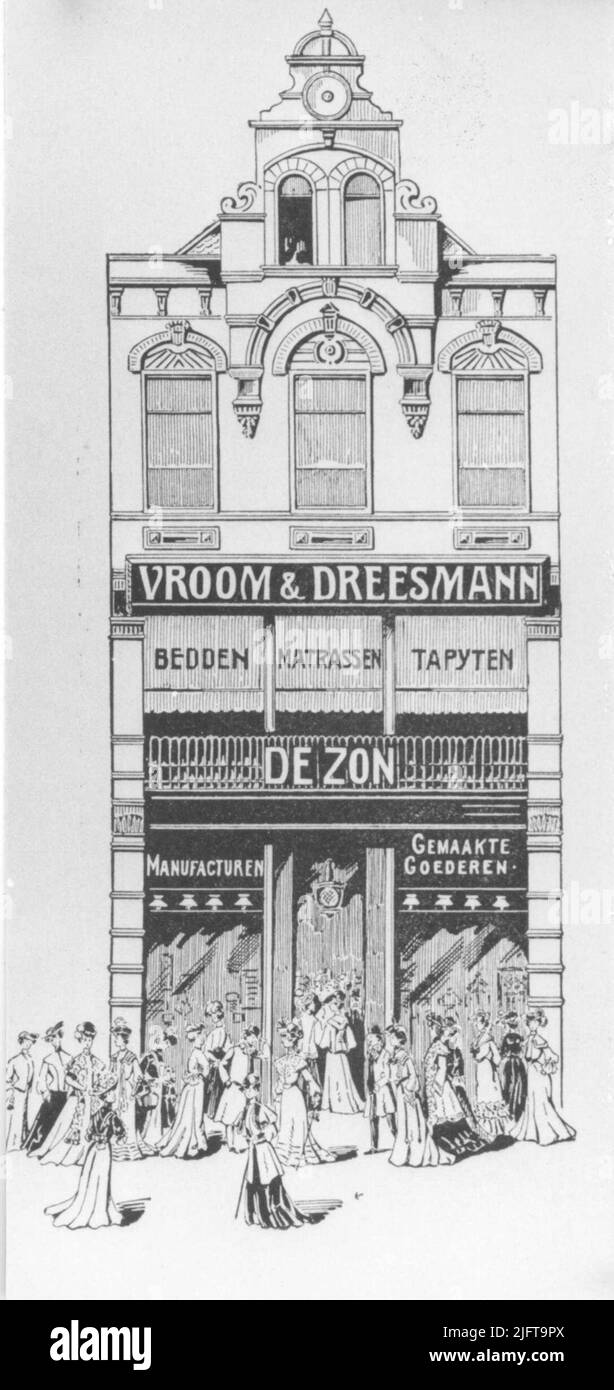 A drawing of the former warehouse De Zon van Vroom & Dreesmann Stock ...