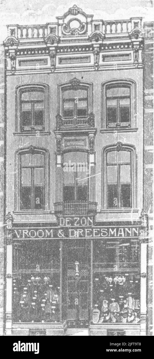 A drawing of the former warehouse De Zon van Vroom & Dreesmann Stock ...