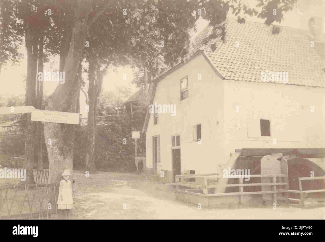 Watermill with the stop of the steam tram of the (left) adjacent ...