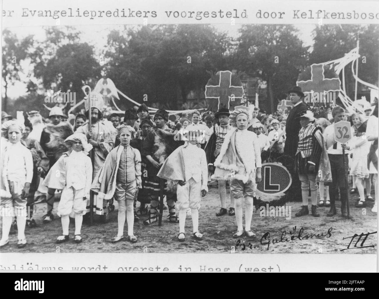 A mission procession of a group of "gospel preachers" (school children ...