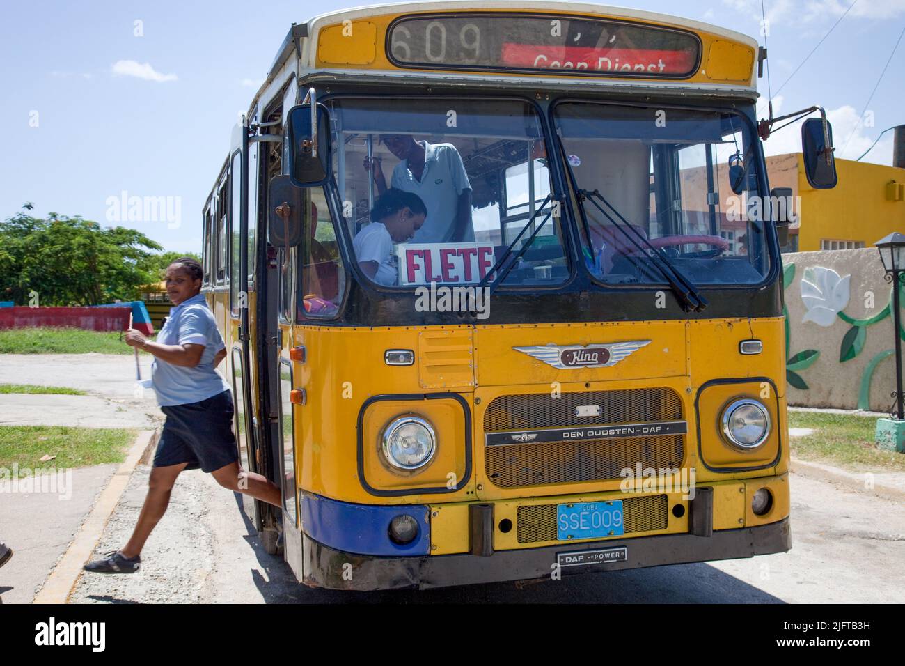 Cuba, Trinidad.Dutch made bus Stock Photo - Alamy