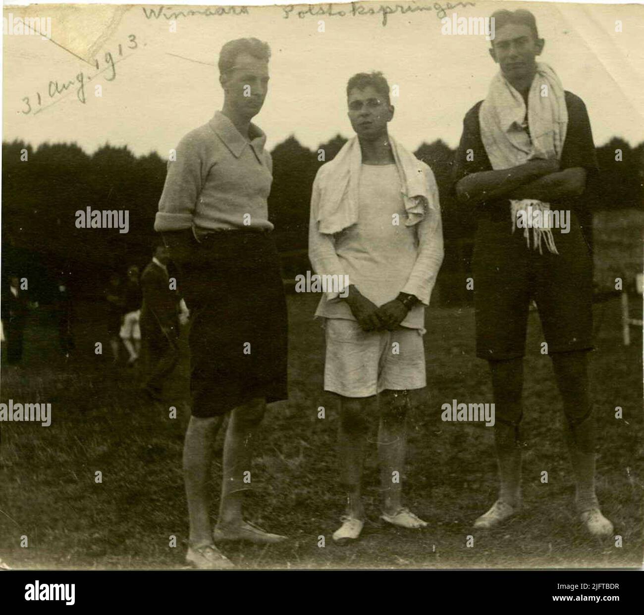 The numbers 1, 2 and 3 of the pole vault jump, part of the mutual ...