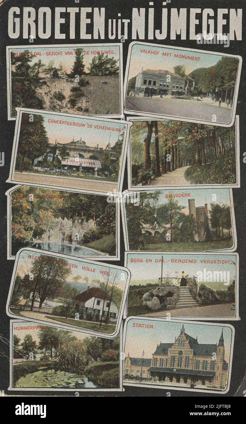 Greetings from Nijmegen with ten faces Stock Photo - Alamy