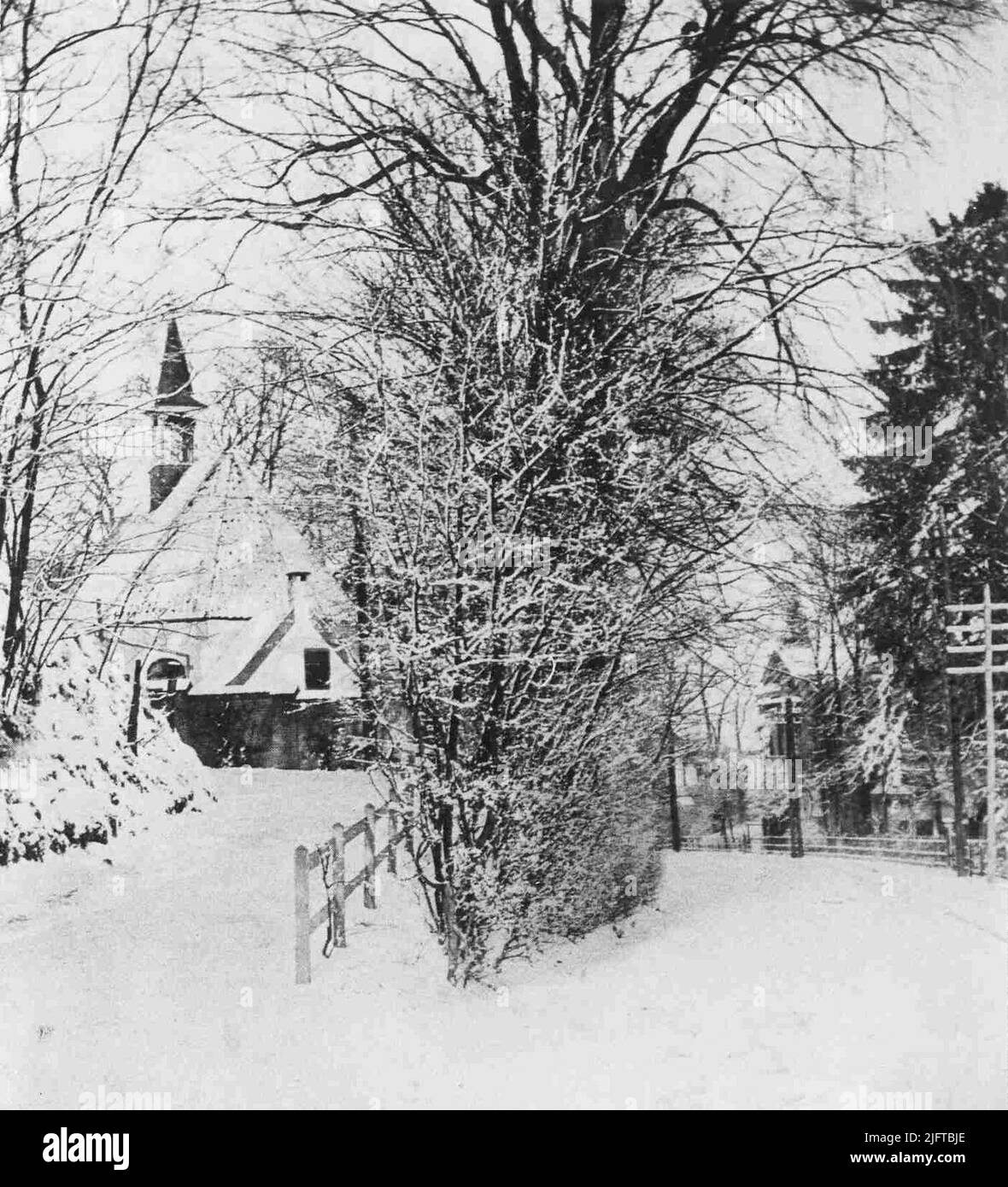 Building tower reformed church Black and White Stock Photos & Images ...
