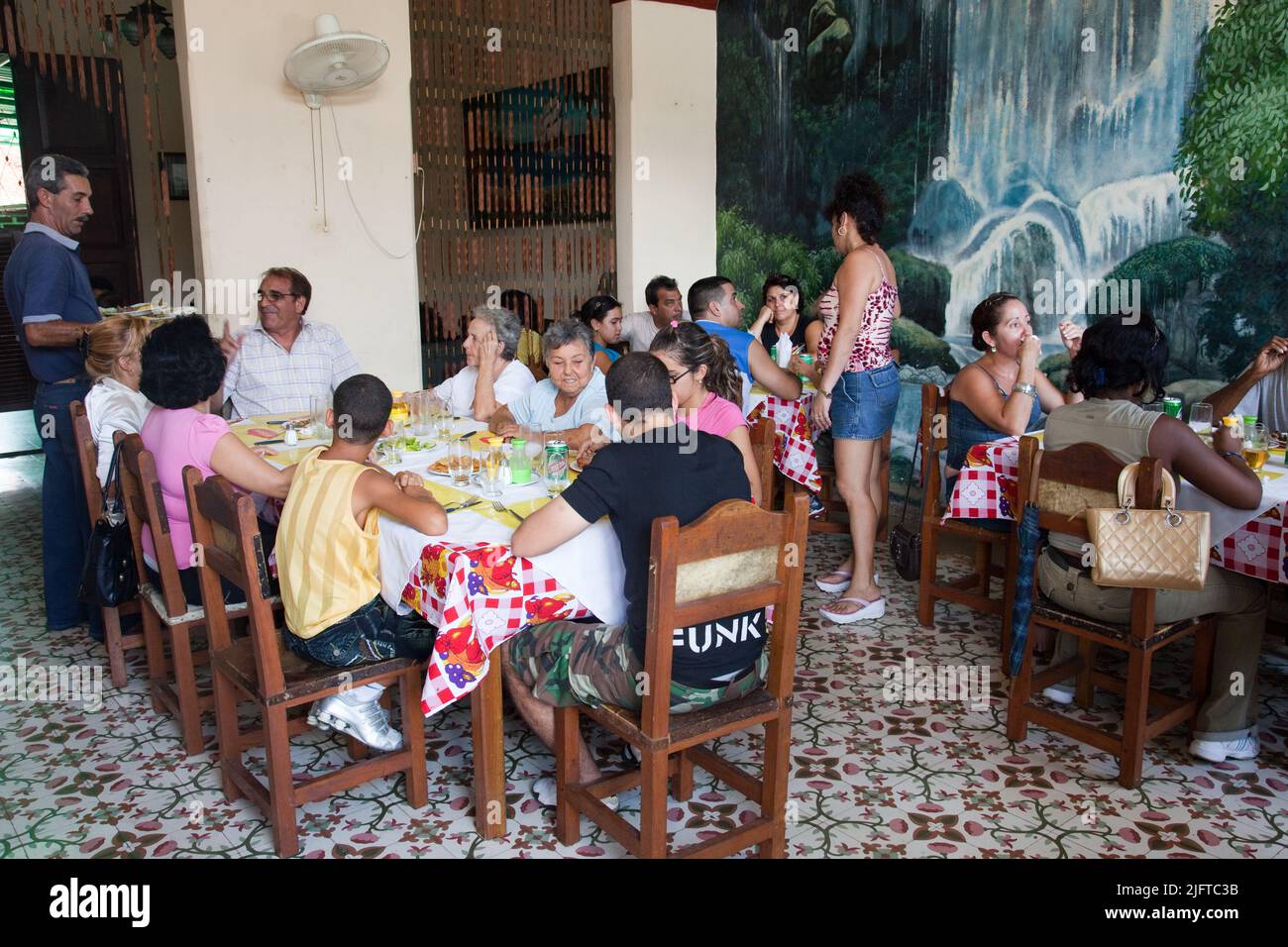 Cuba, Pinar del Rio, the private restaurant or paladar El Meson Stock ...