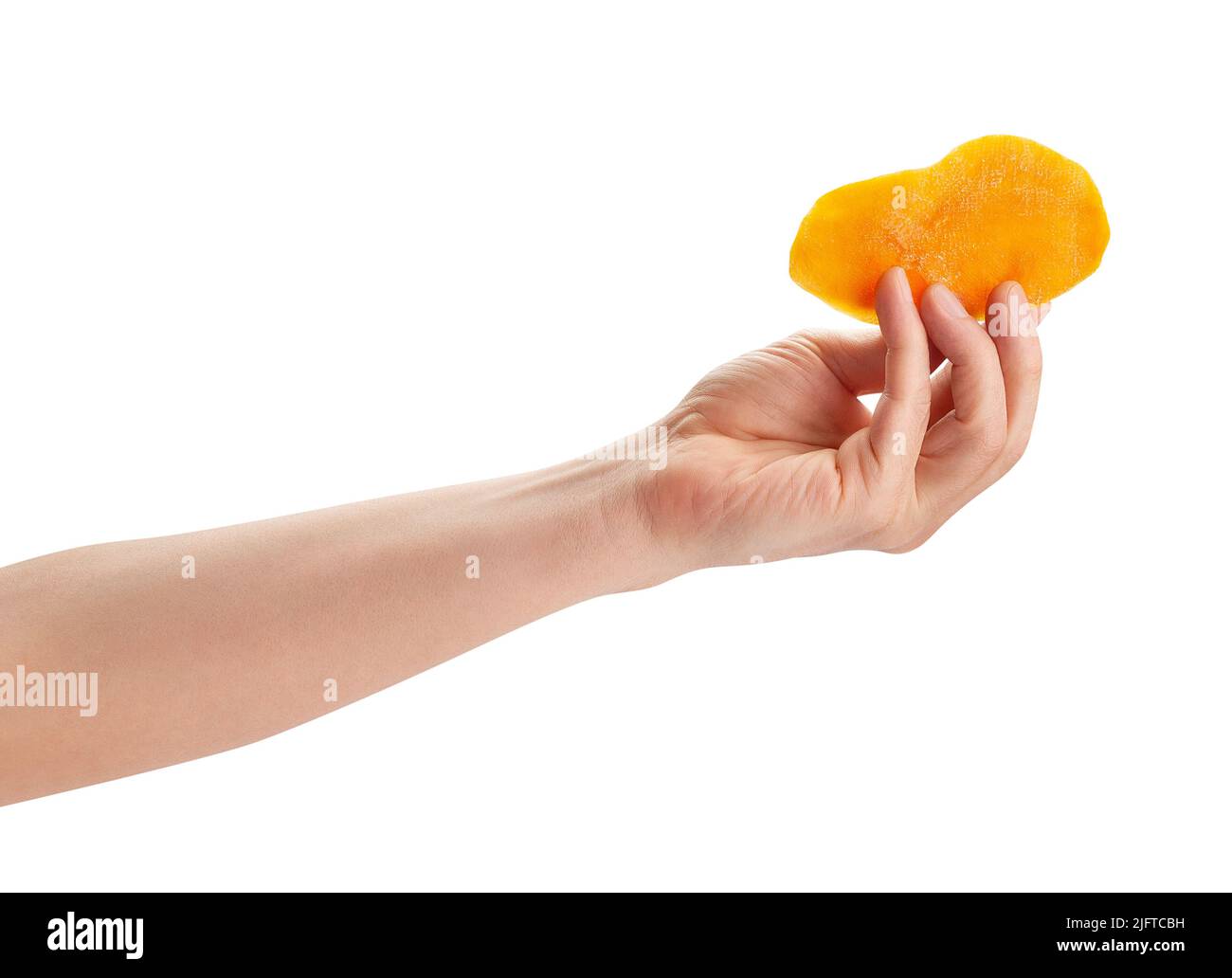 dry mango in hand path isolated on white Stock Photo - Alamy