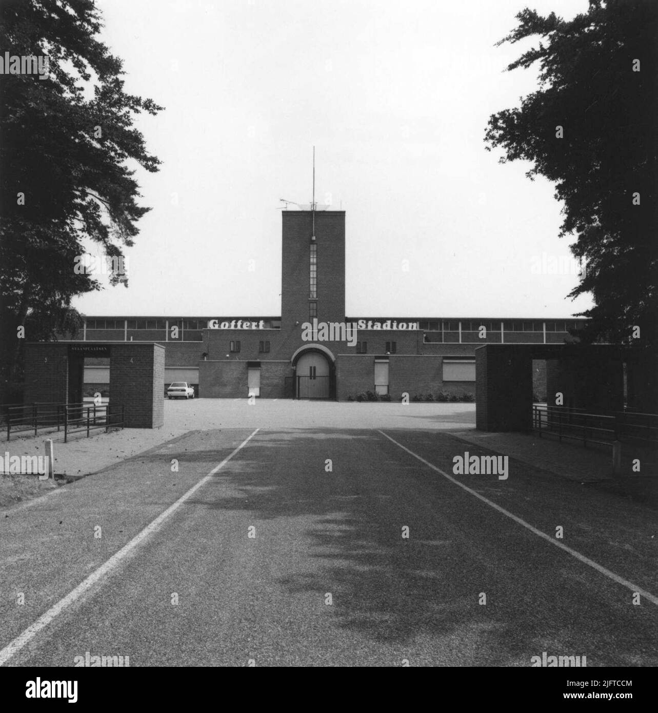 The main entrance of the Goffert Stadium Stock Photo - Alamy
