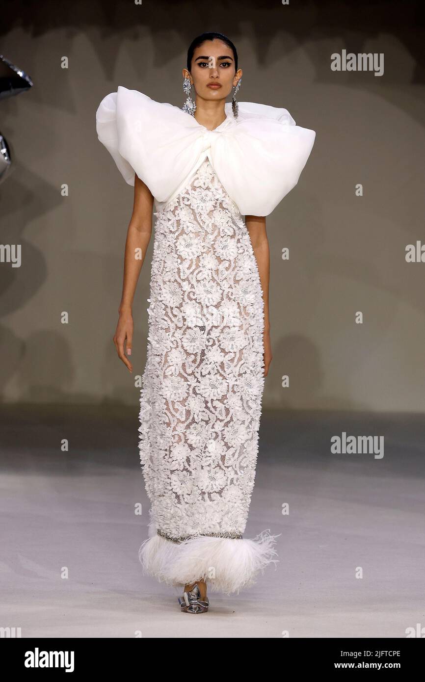 Paris, France. 4th July, 2022. A model presents a creation from the ...