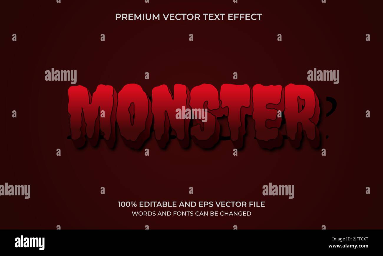 Editable text effect - Monster Stock Vector Image & Art - Alamy