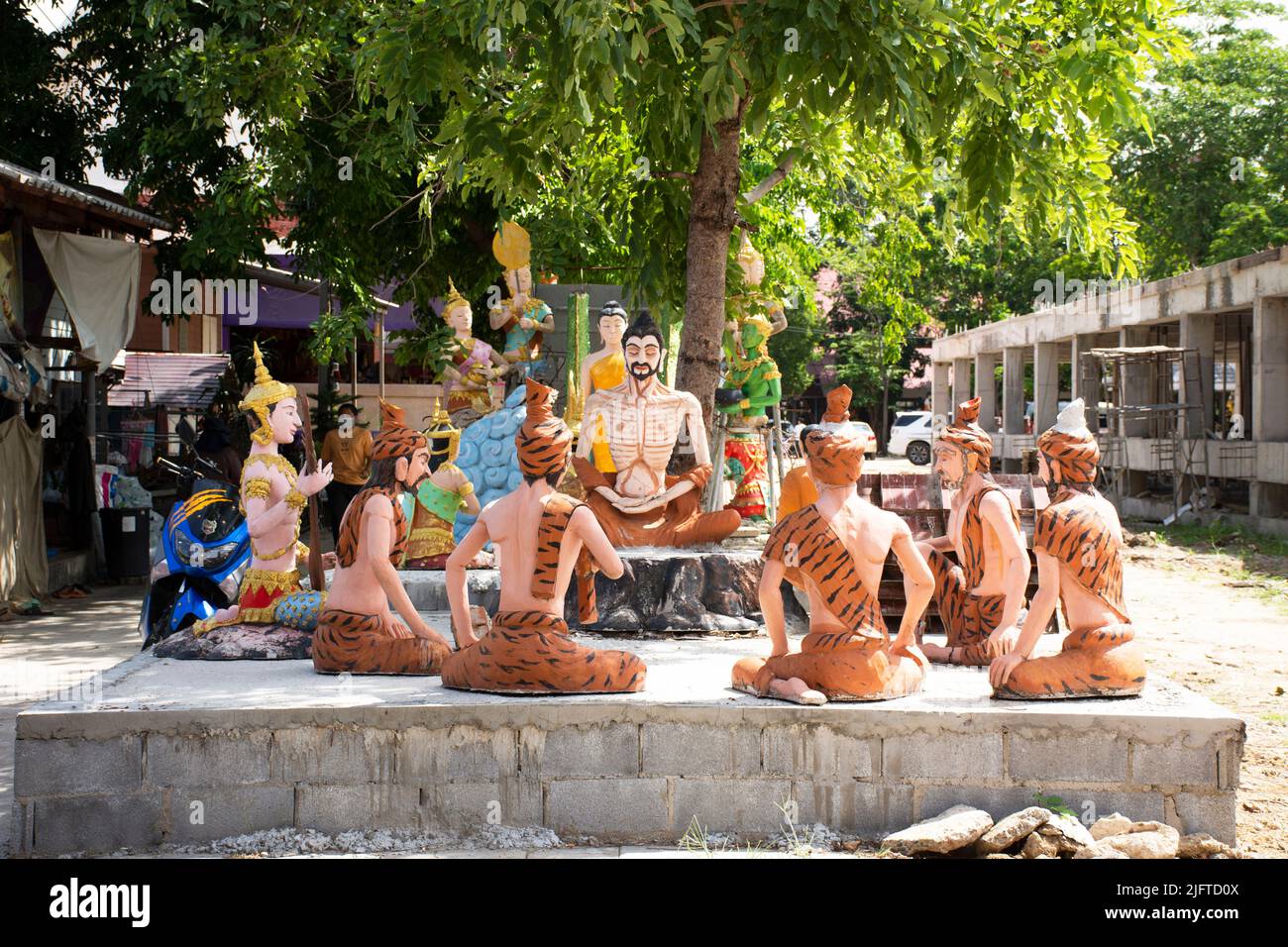 Ancient hermit monument or antique eremite statue for thai people ...