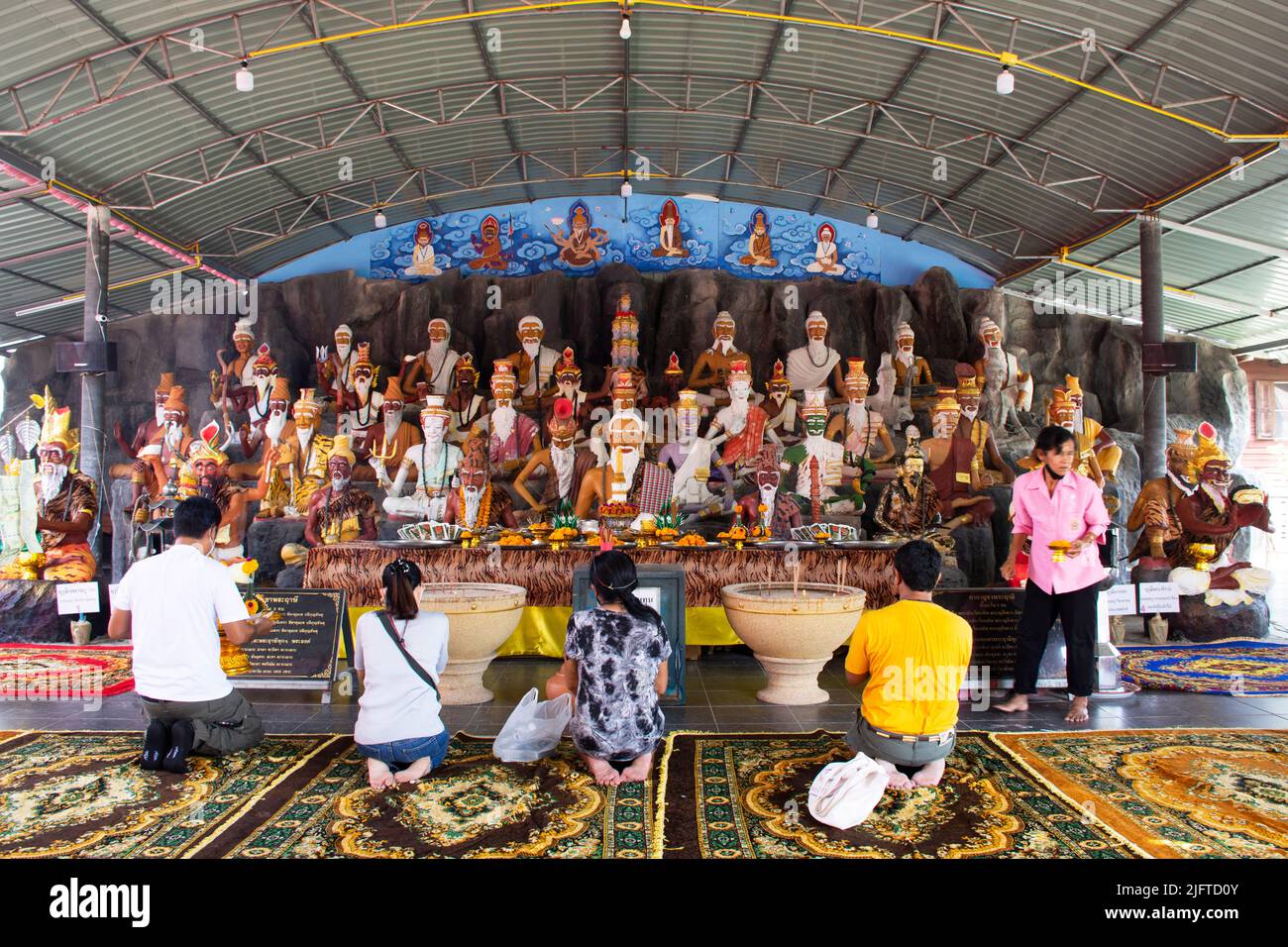 Ancient hermit monument or antique eremite statue for thai people ...
