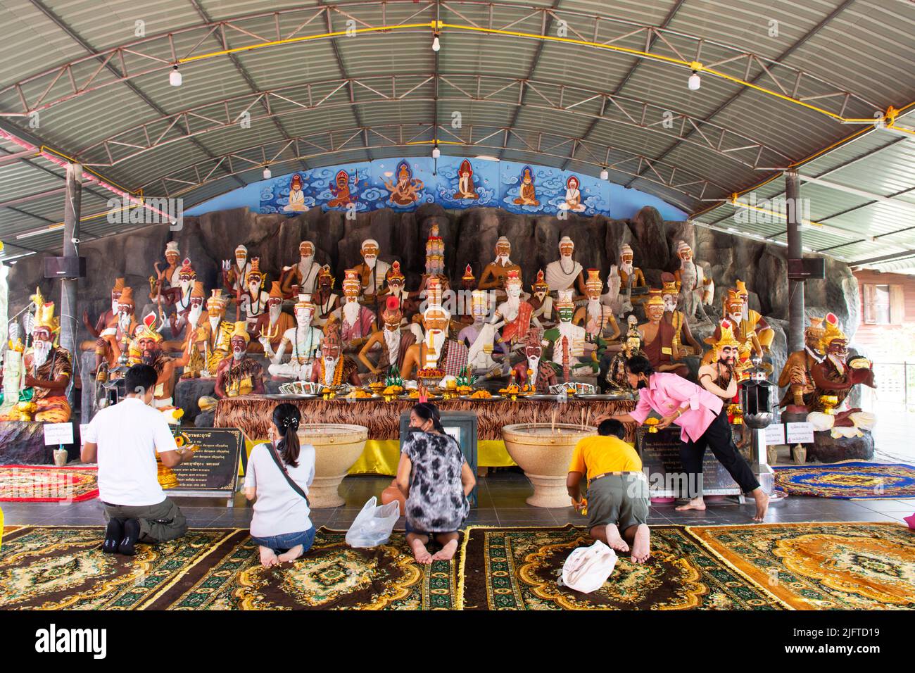 Ancient hermit monument or antique eremite statue for thai people ...