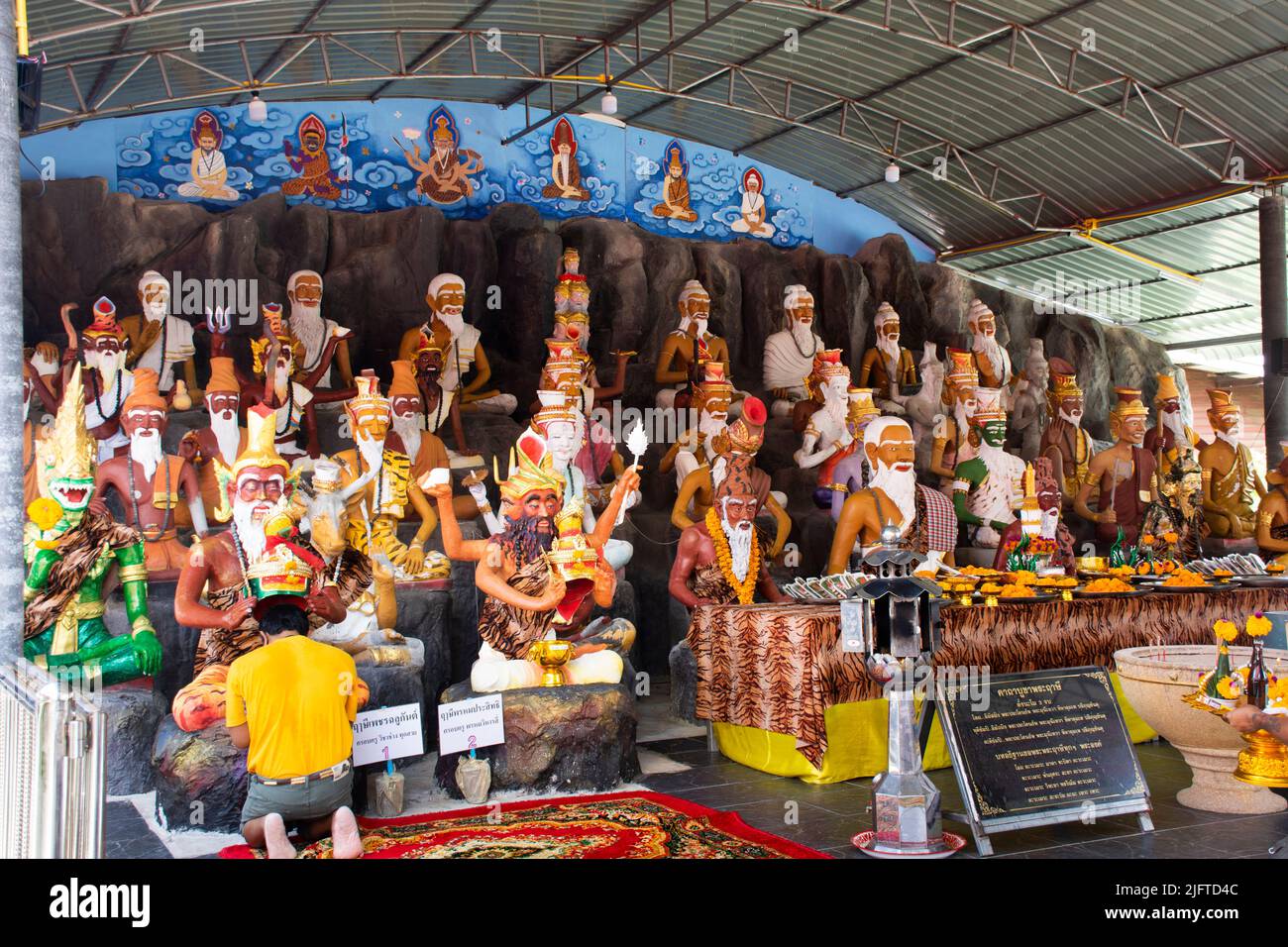 Ancient hermit monument or antique eremite statue for thai people ...
