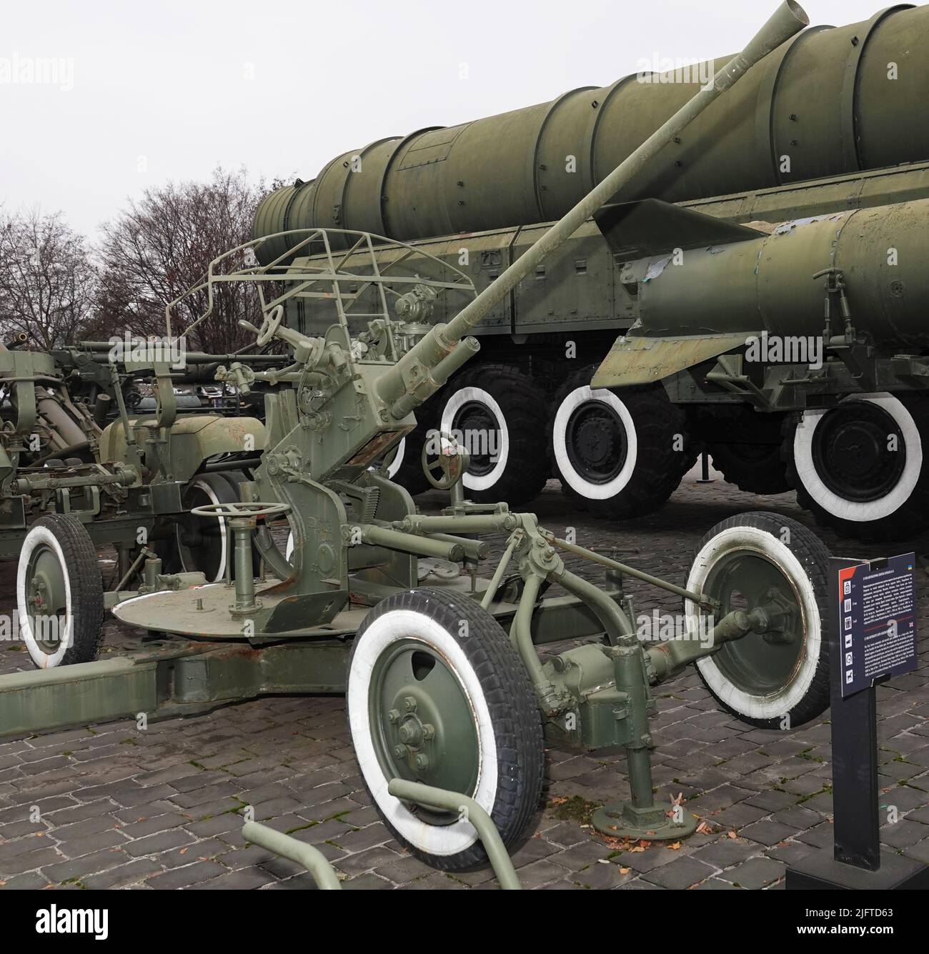 Kiev, Ukraine December 10, 2020: Automatic anti-aircraft gun 61-K ...