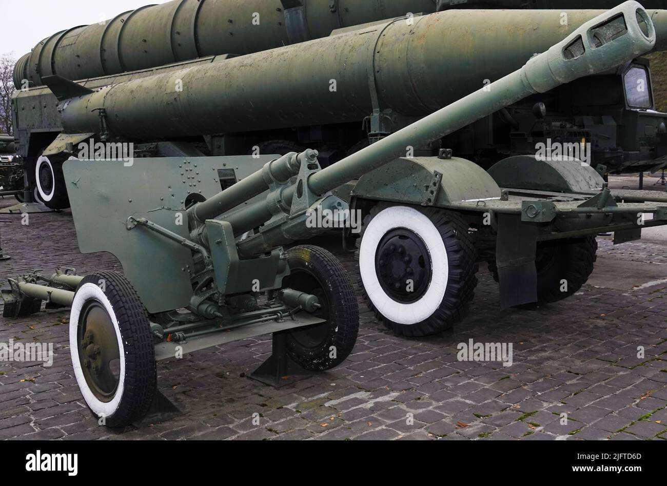 Kiev, Ukraine December 10, 2020: Divisional gun ZIS-3 caliber 76 mm in ...