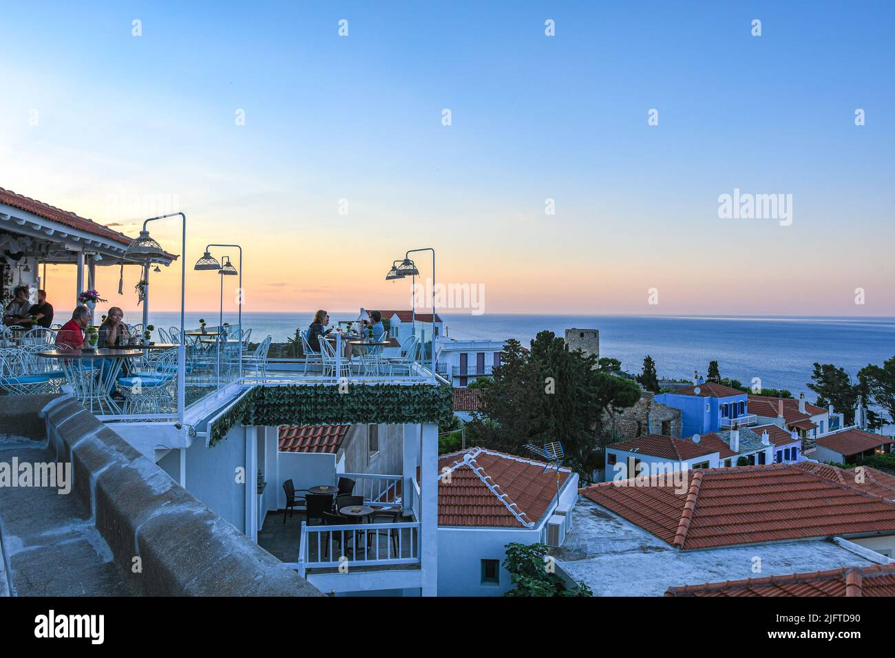 Aerial panoramic view from the old village Chora, Alonissos, island ...