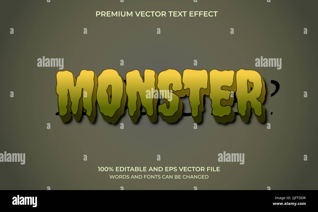 Editable text effect - Monster Stock Vector Image & Art - Alamy
