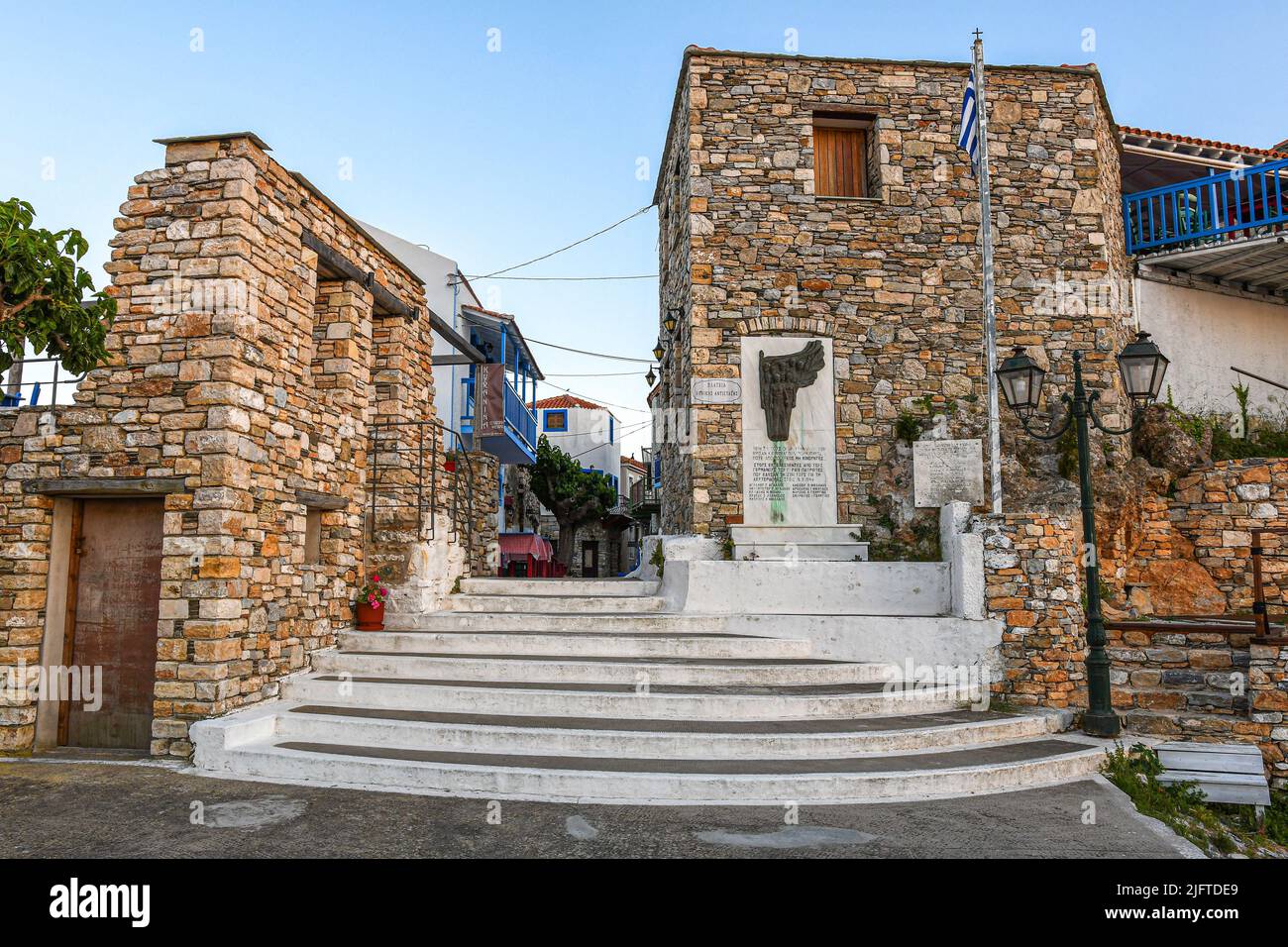 Beautiful scenery from the old village Chora, Alonissos, island Greece ...
