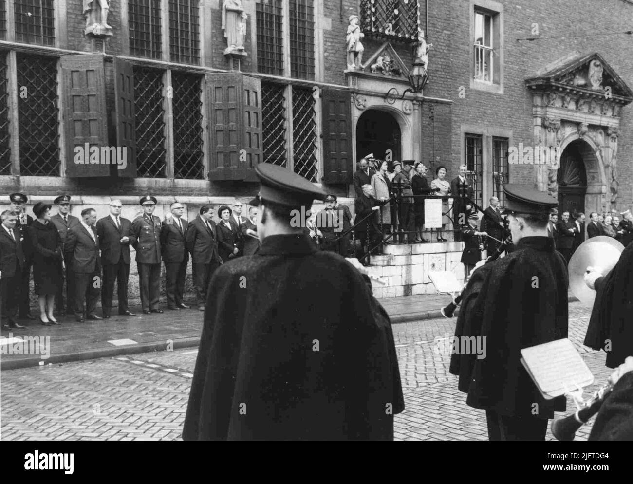 Commemoration liberation, military band plays for the town hall Stock ...